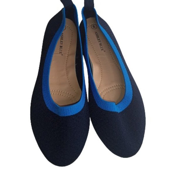 Ashley Blue | Shoes | Ashley Blue Womens Ballet Flats Powder Navy Blue ...